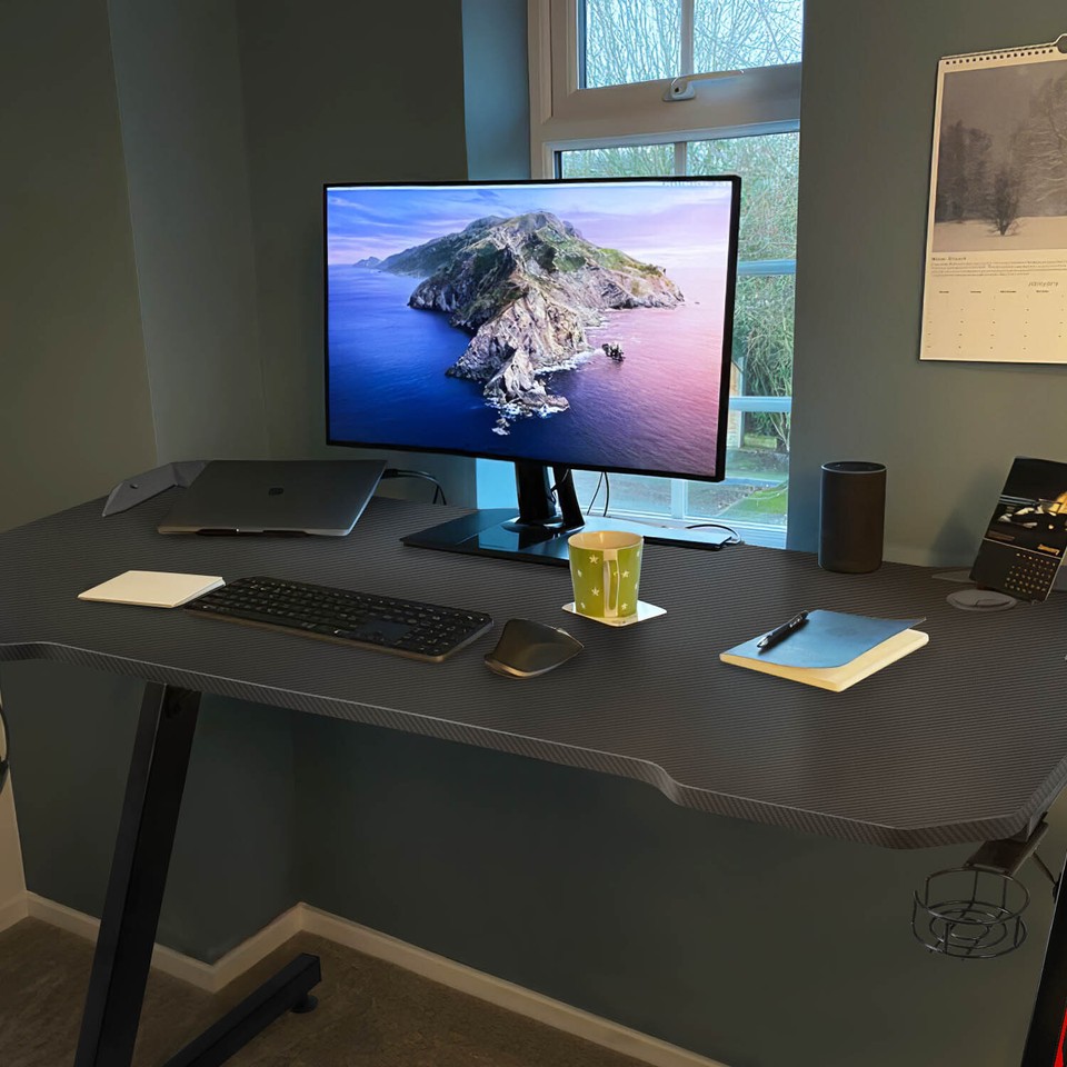 Gunji 120 cm Gaming Desk Computer Table Home Office Desk with Cup ...