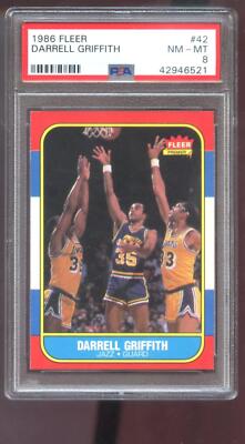 1986-87 Fleer #42 Darrell Griffith PSA 8 Graded Basketball Card 86-87 ...