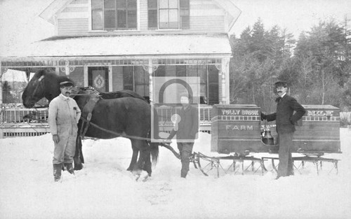 Tully Brook Milk Farm Horse Sleigh Athol Massachusetts MA Reprint ...