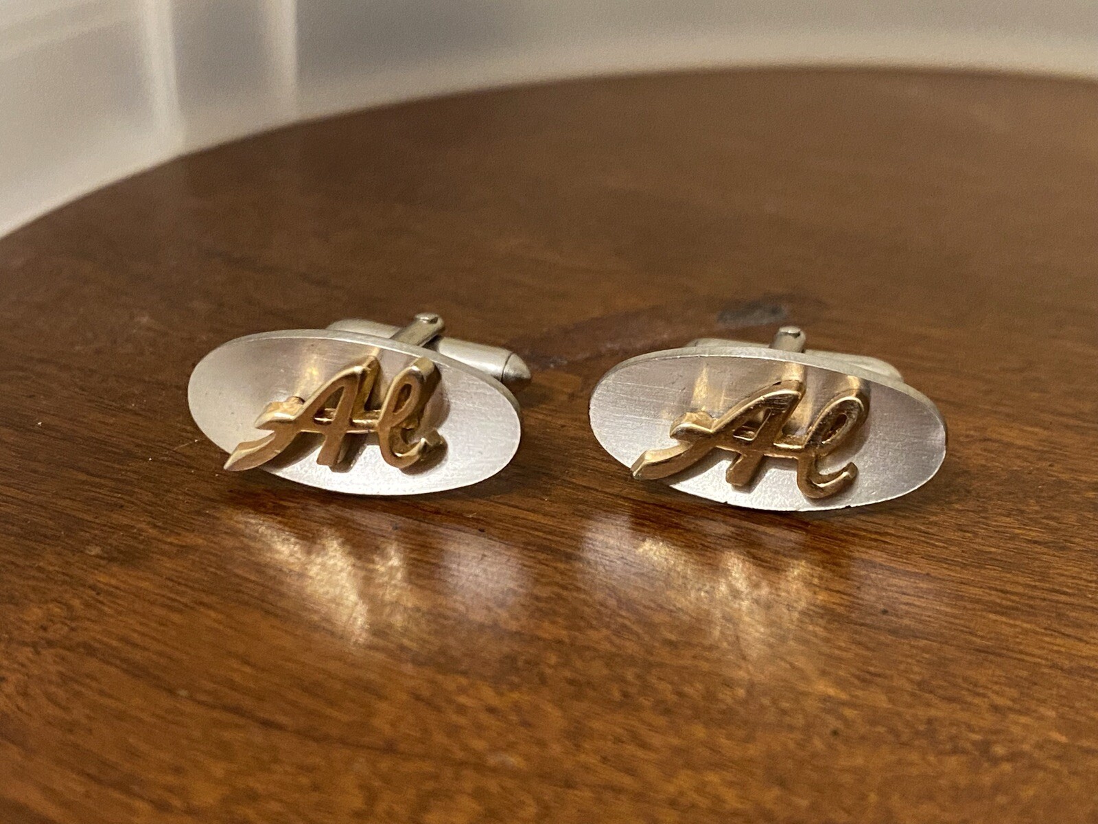 VINTAGE SWANK SILVER & GOLD TONE CUFFLINKS NAME PERSO… - Gem