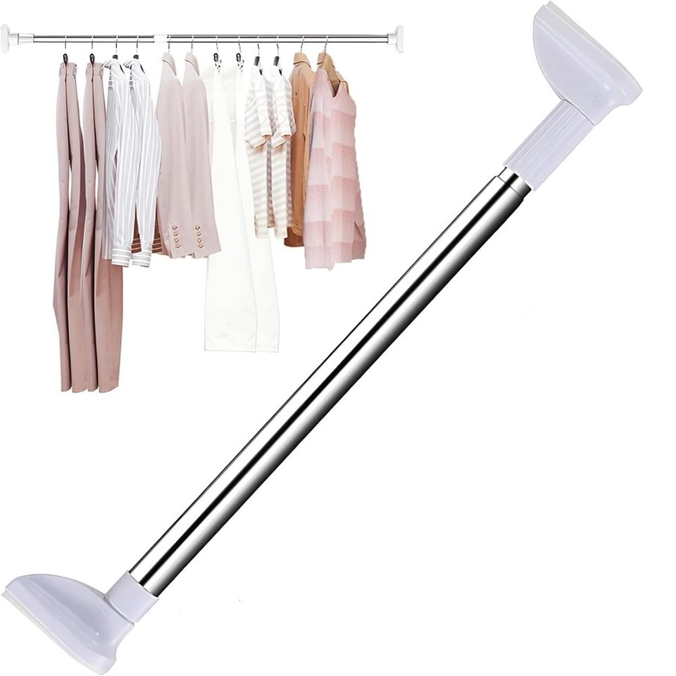 Telescopic Clothing Rod Easy Installation for DIY Space Shower Rod ...
