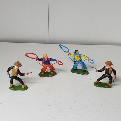 Vintage Britains Plastic Cowboys M4 Figures Hong Kong Lasso Throwing ...