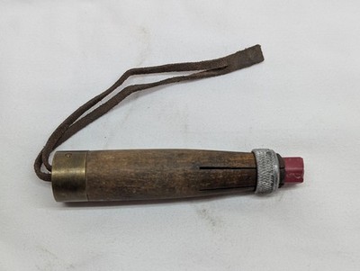 Vintage Peterson Wood & Brass Lumber Marking Crayon Holder w/ Leather ...