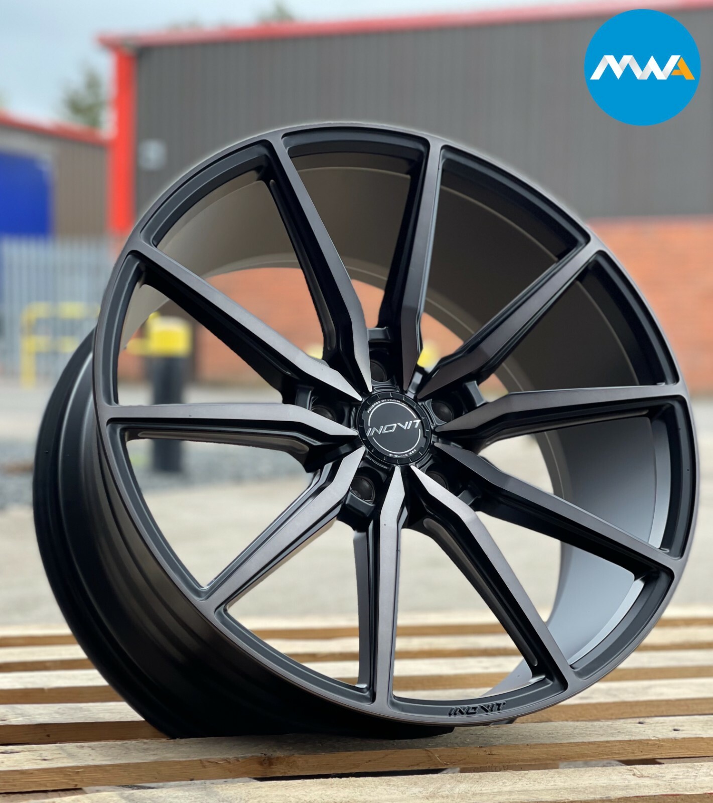 20" Inovit Frixion 5 Alloy Wheels & Tyres 5x120 Blk MF fits VW ...