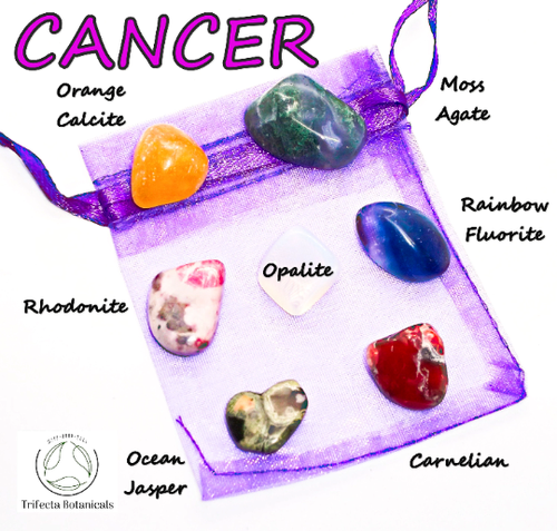 CANCER ~ Mini Zodiac Healing Crystals ~ Pocket Stone Set ~ Astrology ...