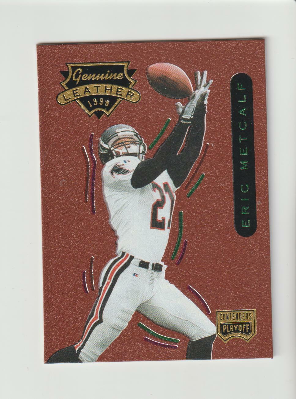1996 Playoff Contenders Genuine Leather #50 Eric Metcalf card, Atlanta ...