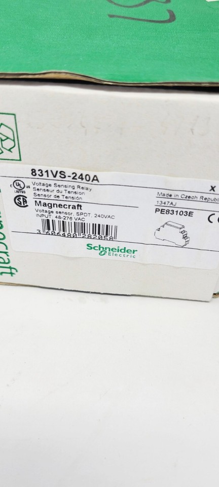 (Box of 10) Schneider Electric 831VS-240A Voltage Sensing Relay ...