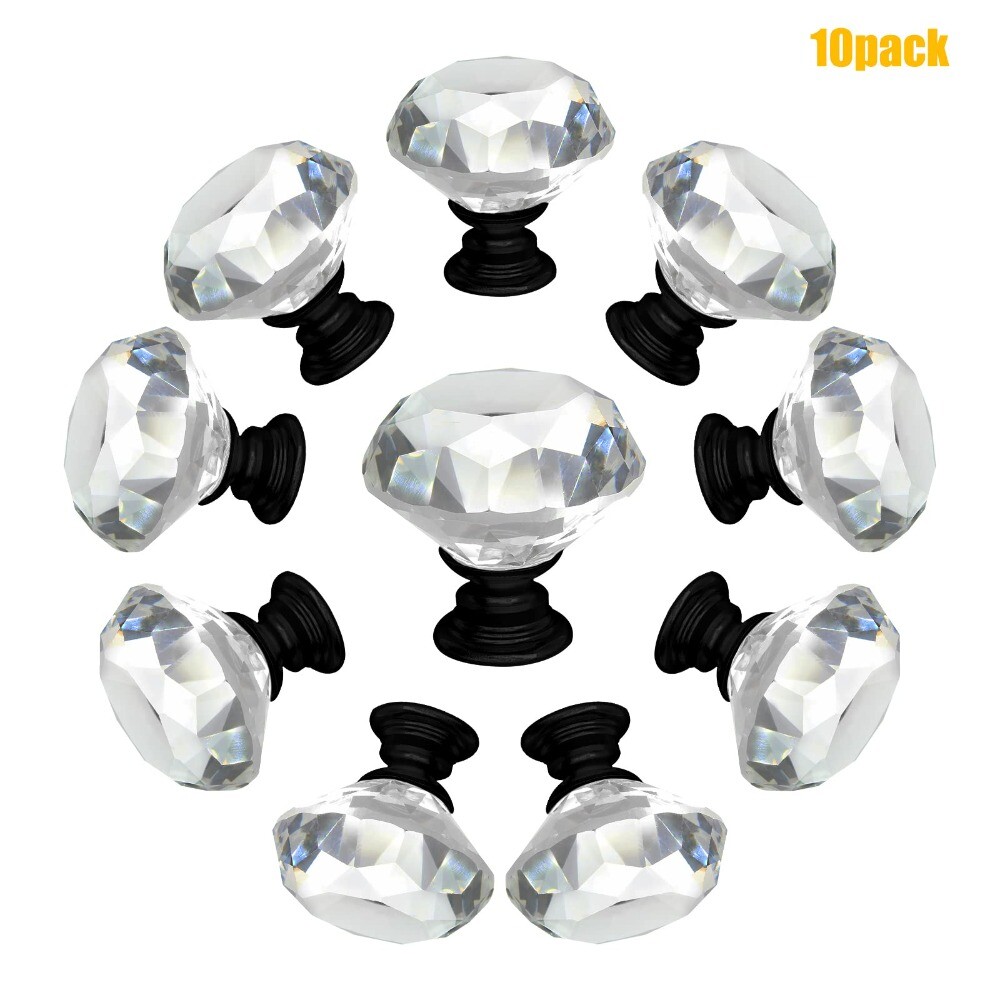10pcs Black Transparent Drawer Knobs Black Bottom Vintage Knobs Worker ...