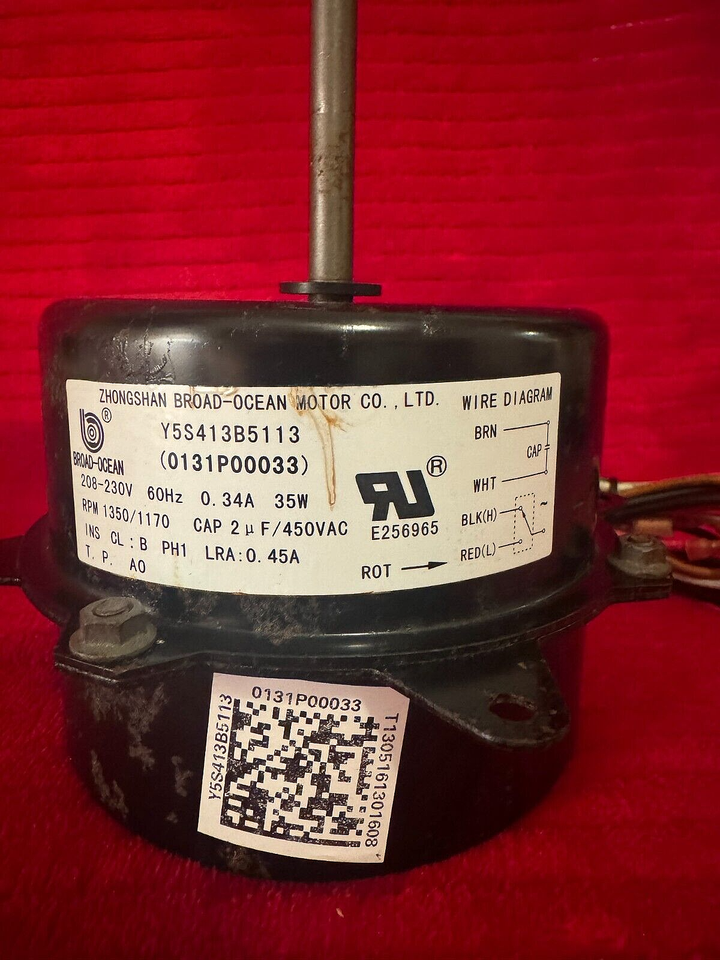 OEM PTAC Outdoor Condenser Fan Motor 230v Fits Zhongshan Broad-Ocean ...
