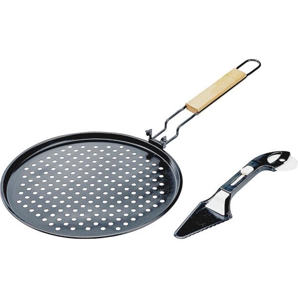 Grill Pro Porcelain / Steel Non-Stick Pizza Grill Pan New 24" x 12 ...
