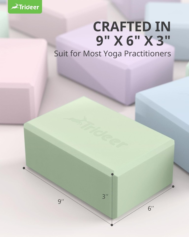 Yoga Block, Soft Non-Slip Surface Premium Foam Blocks, Supportive ...