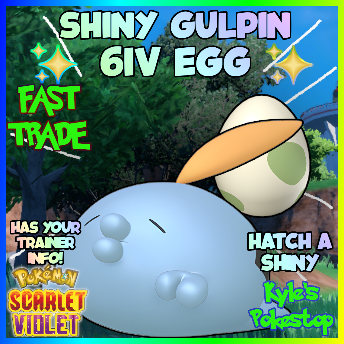 6IV SHINY GULPIN EGG POKEMON SCARLET & VIOLET 🚀FAST🚀HATCH A SHINY | eBay