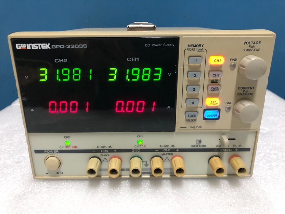 GW Instek GPD-3303S DC Power Supply, 0-30V/0-3A x 2; 2.5V/3.3V/5V, 0-3A ...