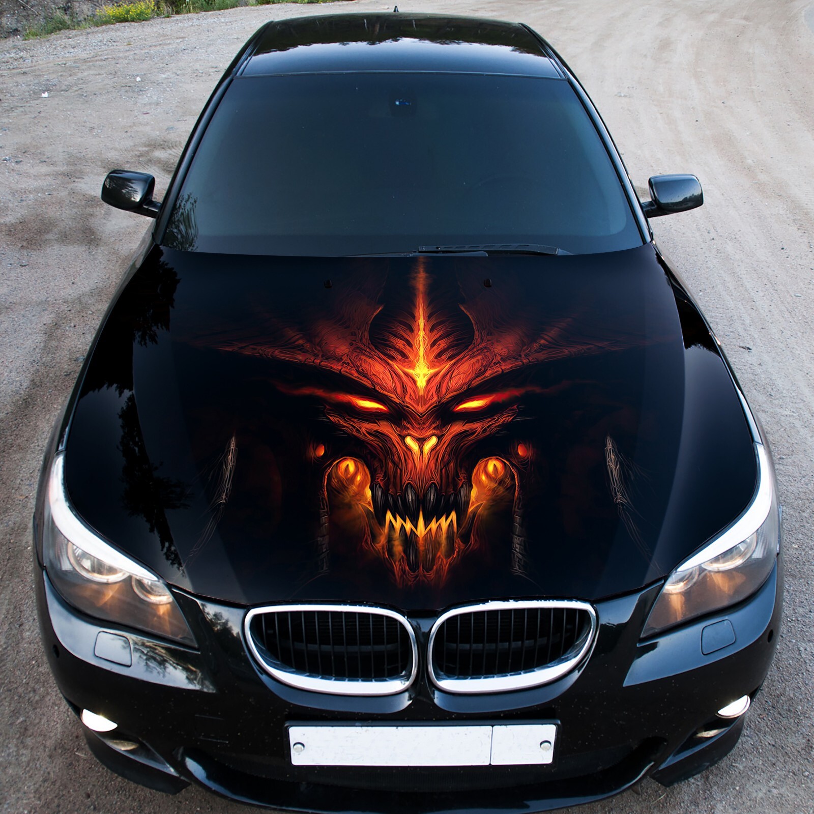 Death Car Hood Wrap Decal Vinyl Sticker Demon Full Color Graphic Fit ...