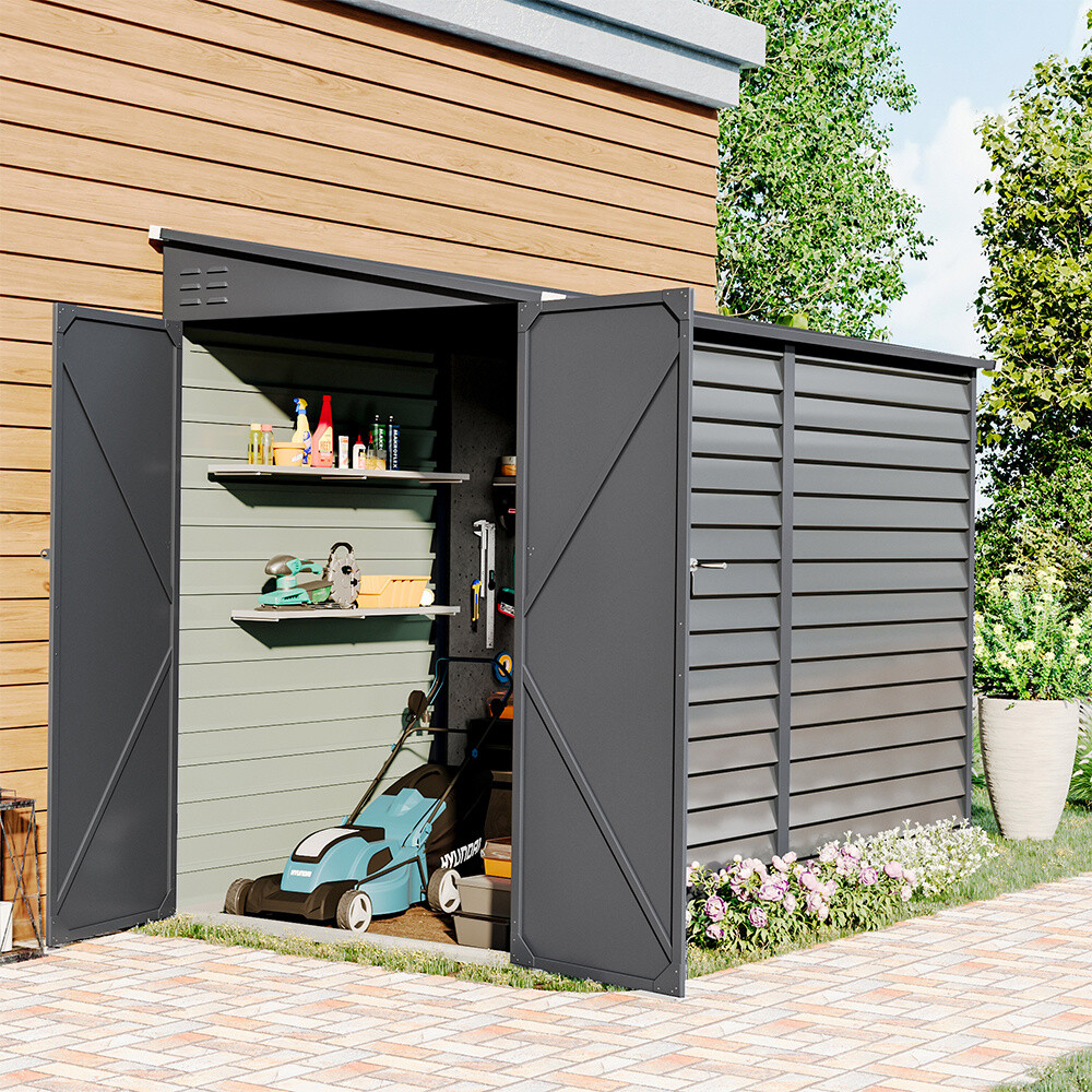 Bicycle Storage Shed 6’ X 10’ Motorcycle Storage Sheds, Metal Shelter ...