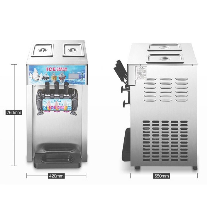 3 Flavor Commercial Frozen Ice Cream Cones Machine Soft Ice Cream ...