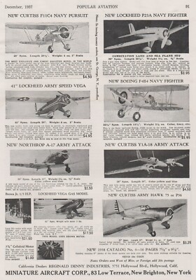 Aviation Magazine Print - Miniature Aircraft Corp. Model Airplanes ...