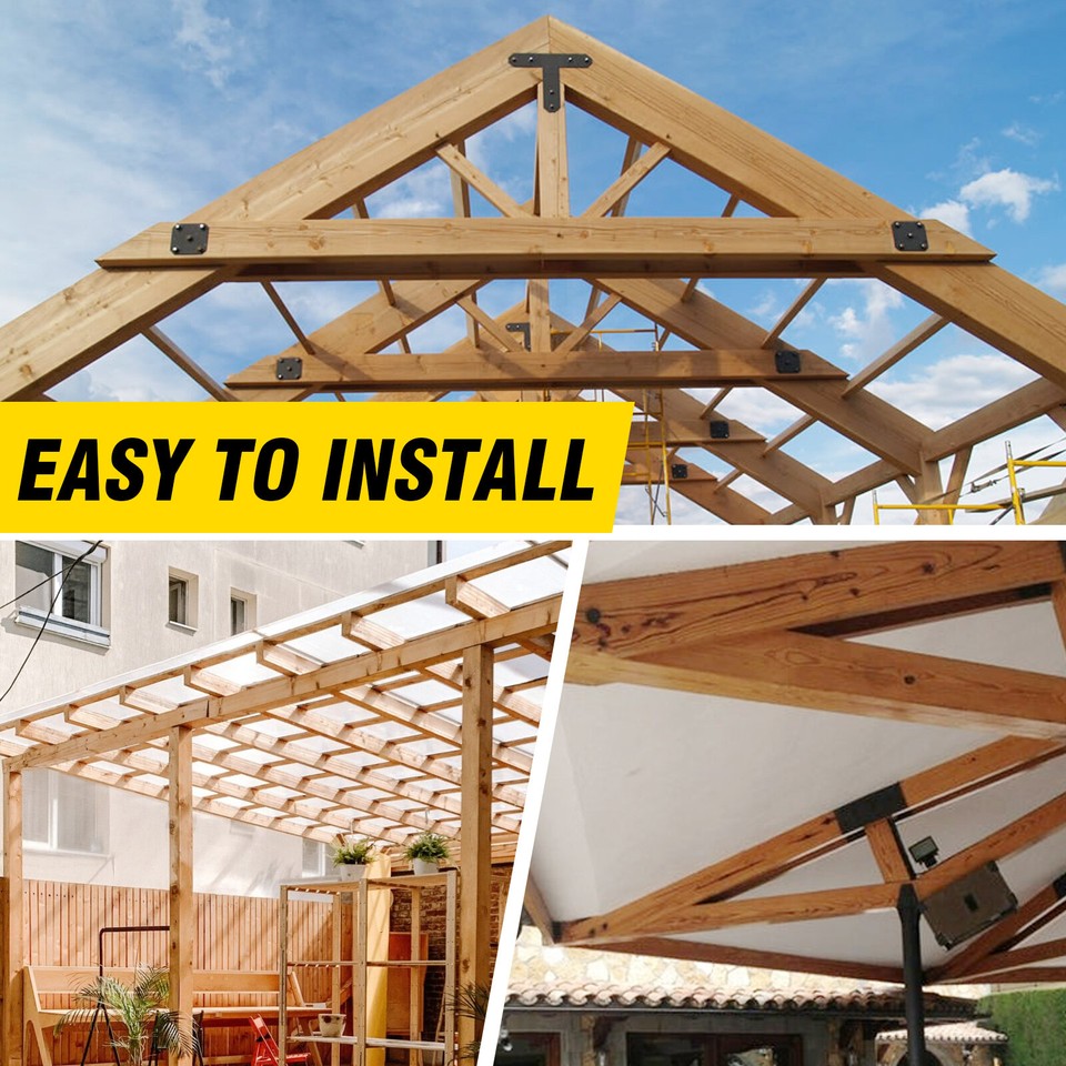 14"x8.5" T Shape Steel Flat Bracket Mending Plate with Holes for Truss ...