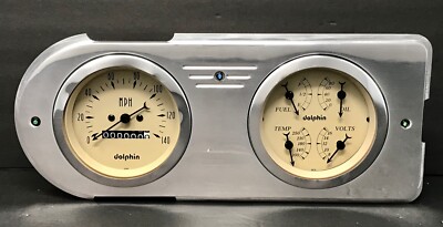 1948 1949 1950 Ford Truck 2 Gauge Dash Panel Insert Quad Polished ...
