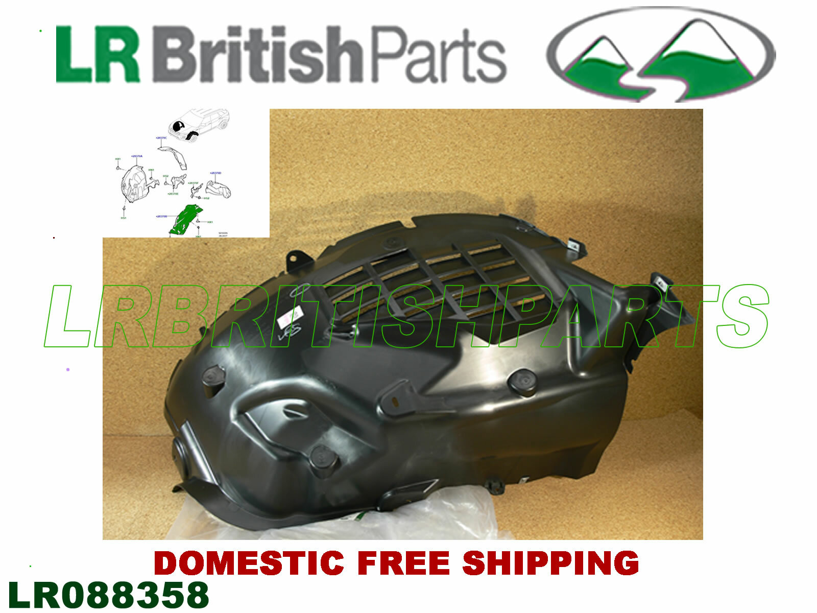 GENUINE LAND ROVER FRONT WHEELARCH SHIELD LINER RANGE ROVER EVOQUE LH ...