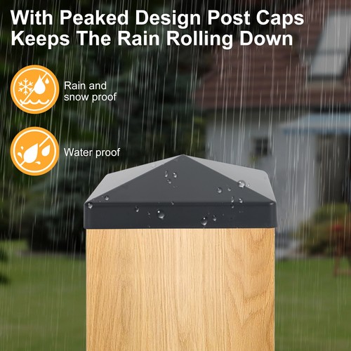 Fence Post Cap (12 pack) Neat toppers Help Stop Water Soaking Into ...