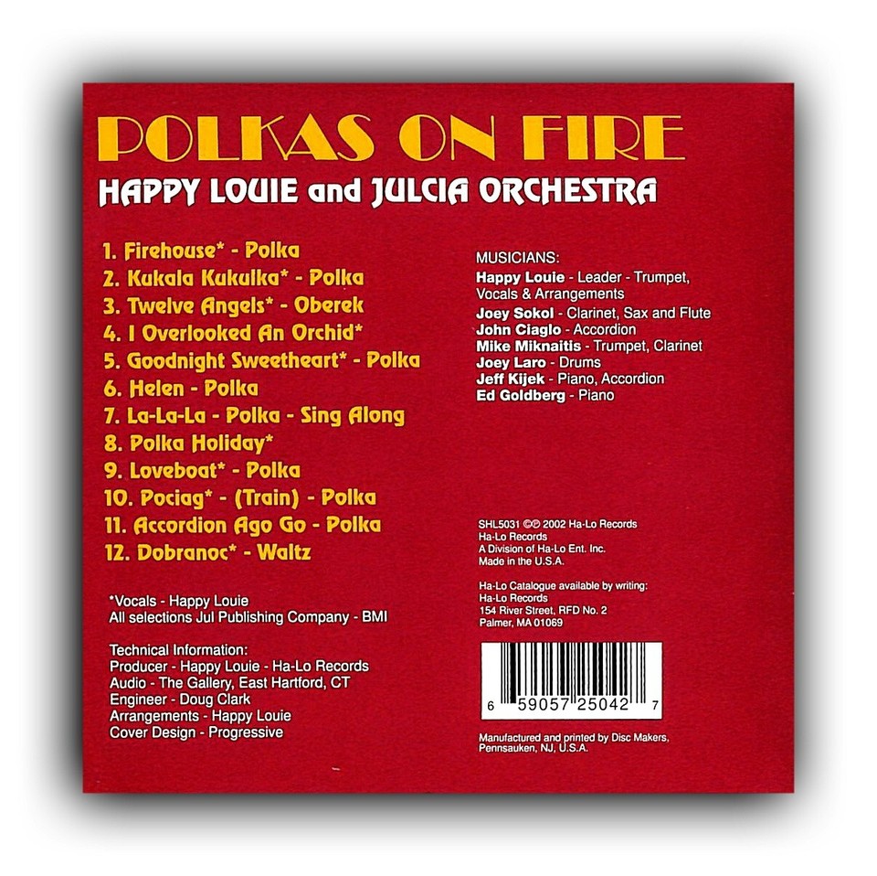 THE HAPPY LOUIE BAND POLISH POLKA CD "POLKAS ON FIRE" SUPER CD 12 GREAT ...