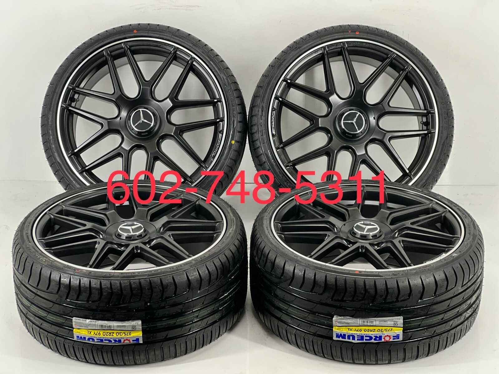 20" Inch BLACK RIMS/TIRES Mercedes Benz AMG SILVERLINE 5X112 S E C SL ...