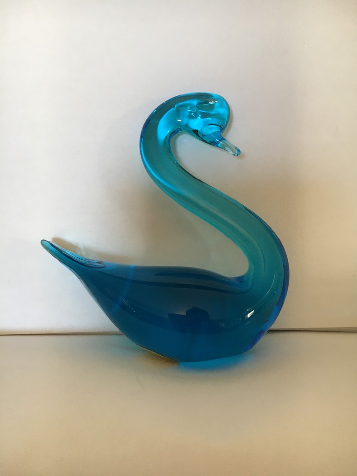 Vintage 1970s Art Glass Blue Swans Made in Sweden - Lot of 2 | eBay