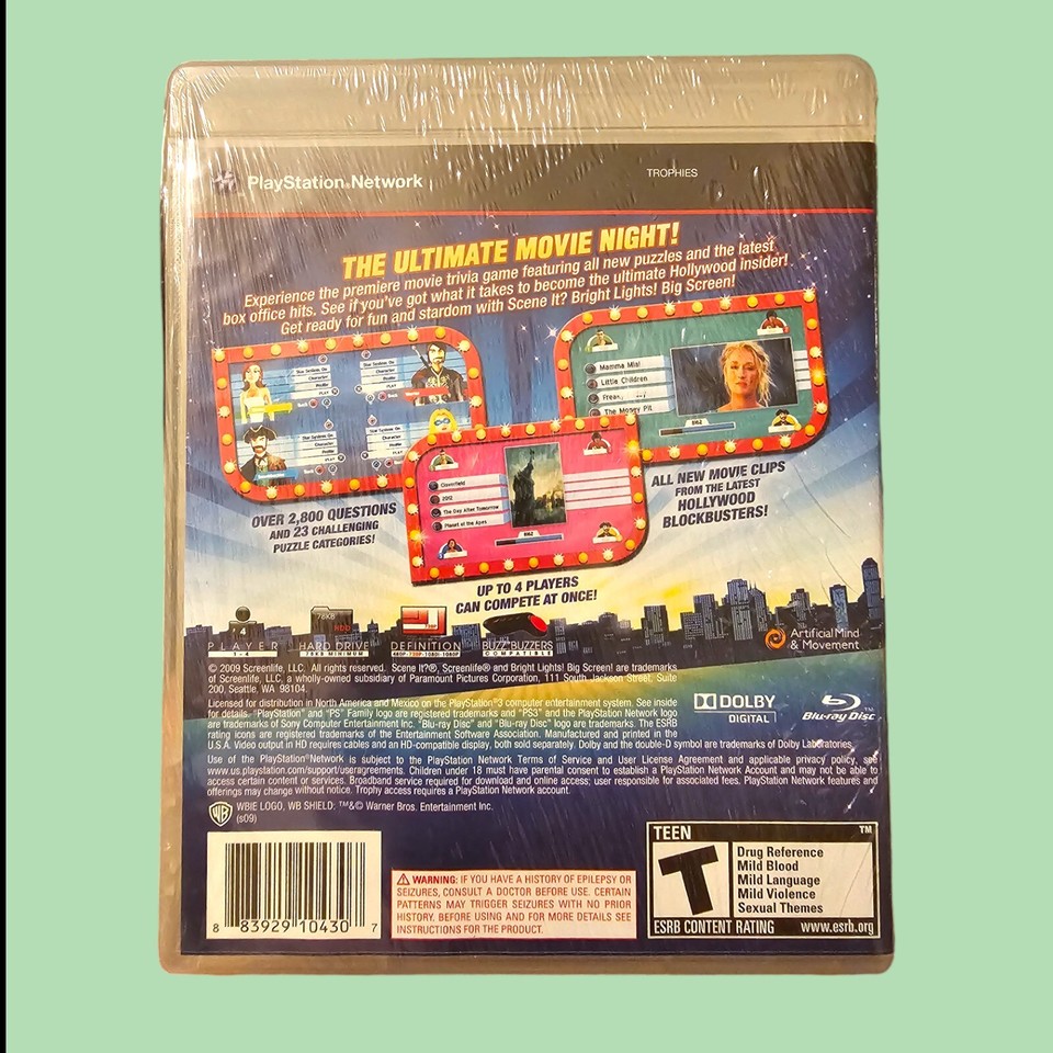Scene It: Bright Lights Big Screen - Sony PlayStation 3 NEW Sealed ...
