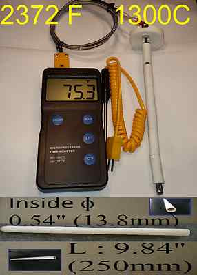 Digital pyrometer F,C pottery ceramic glass kiln Probe Thermocouple ...