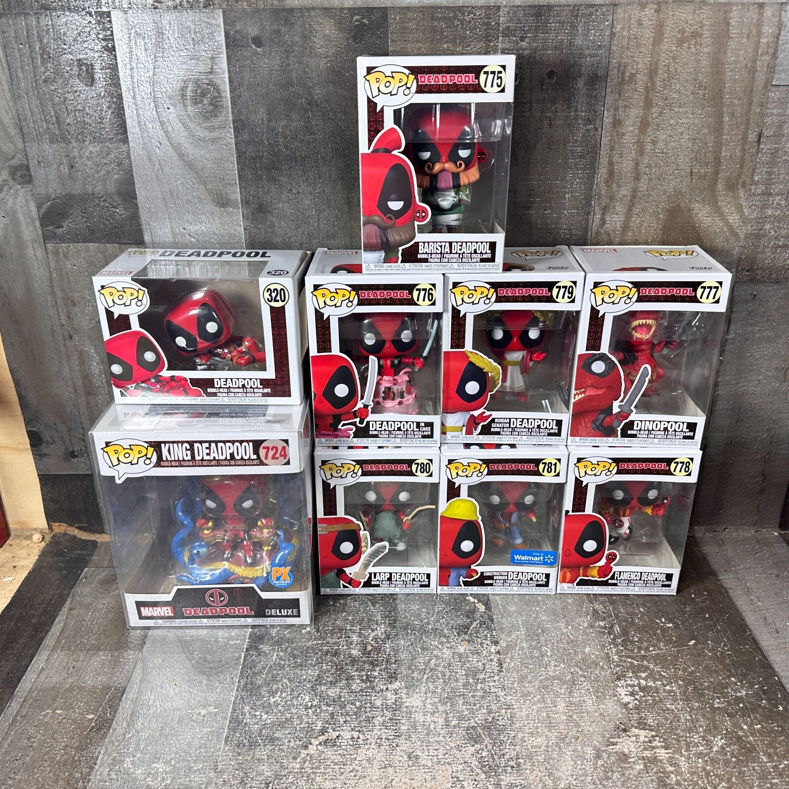 Funko POP! Deadpool (Lot of 9) Barista, Dinopool, Flamenco, King, Larp ...