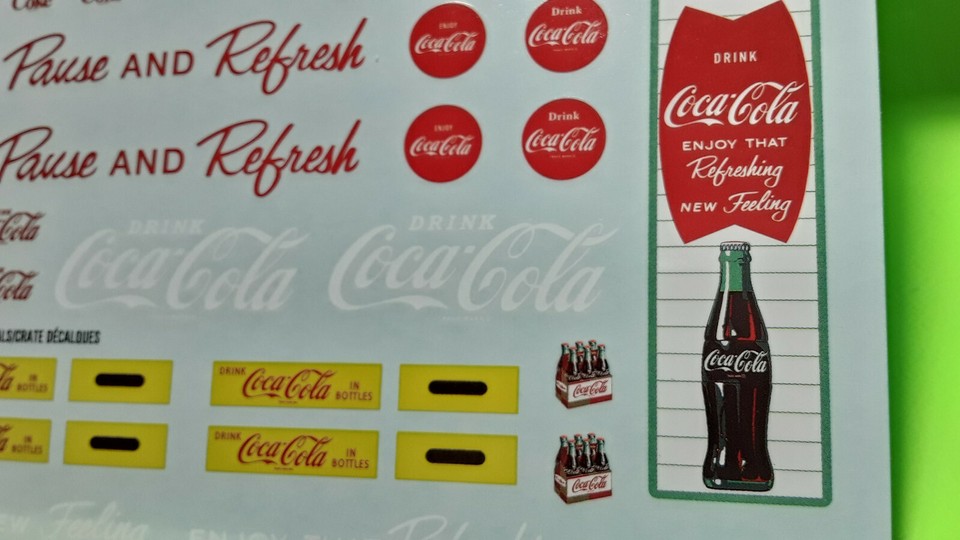1960 Ranchero 1/25 Diorama 60's Style Coke Machine Decal Sheet Coca ...