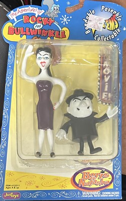 Rocky & Bullwinkle Boris & Fearless Leader Bend Em Bendable Poseable ...