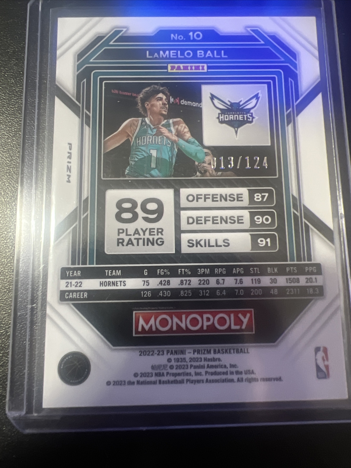 2022-23 Panini Prizm NBA Monopoly LaMelo Ball Orange Prizm SSP Card #'d ...