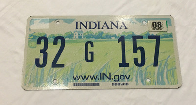 Indiana License Plate Farm Scene Expired 2008 "32A157" | eBay