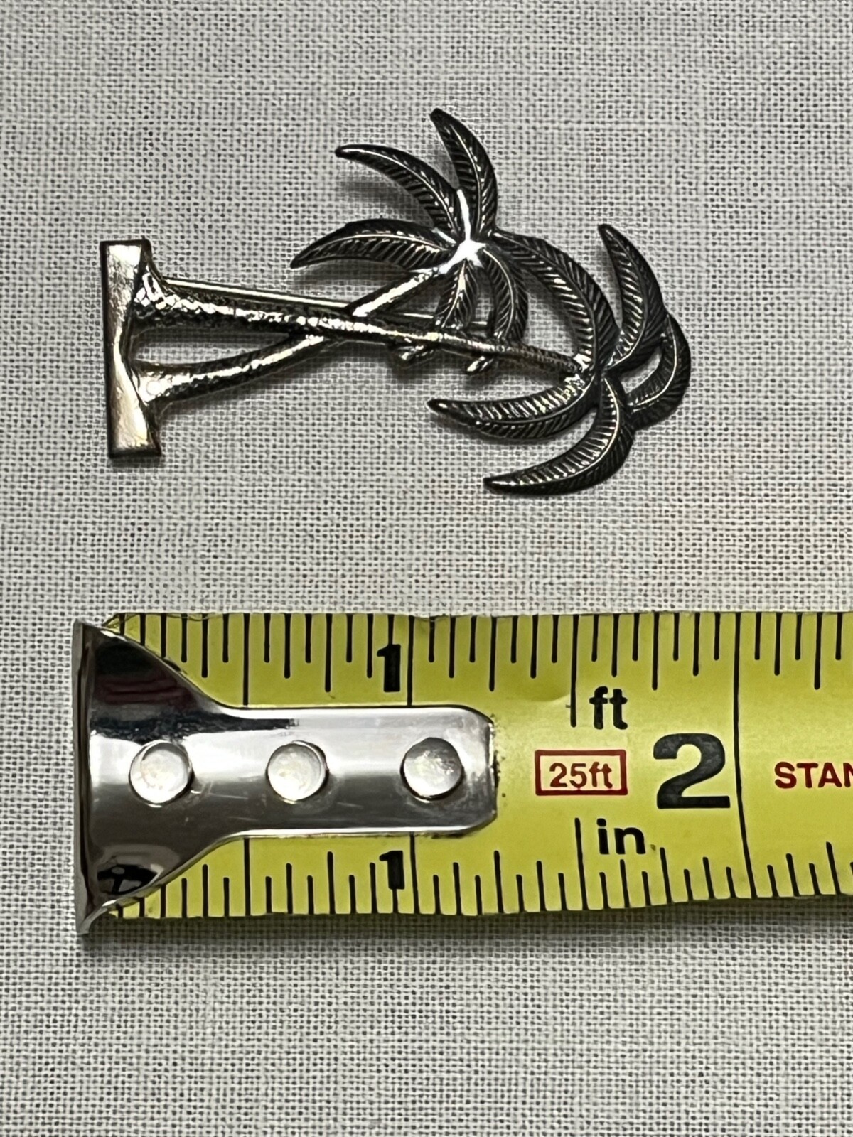 1920's Beau Sterling palm trees pin, signed BEAU STER - Gem