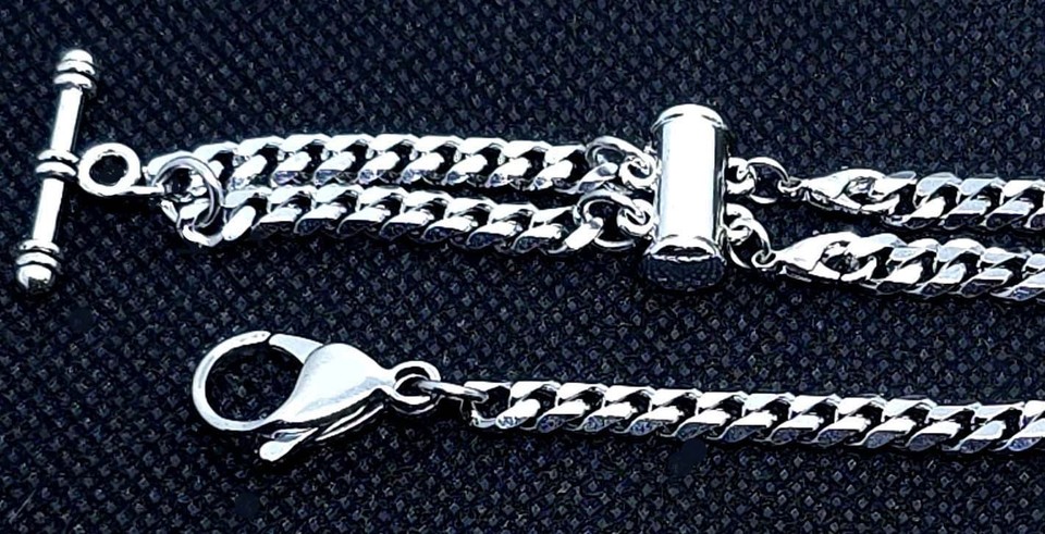 STAINLESS STEEL Strong Pocket Watch Chain with Magnet Sliding Tube | eBay