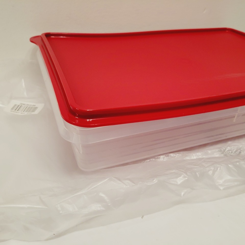 Tupperware Snack N Store Large Keeper Rectangle Container Passion Lid ...