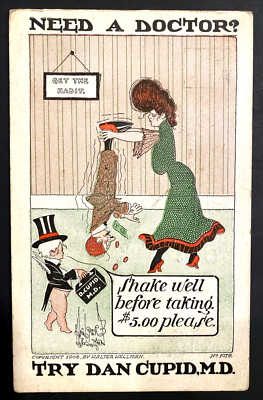Vintage Postcard Humor Dan Cupid #1079 a/s Wellman “Shake Well Before ...