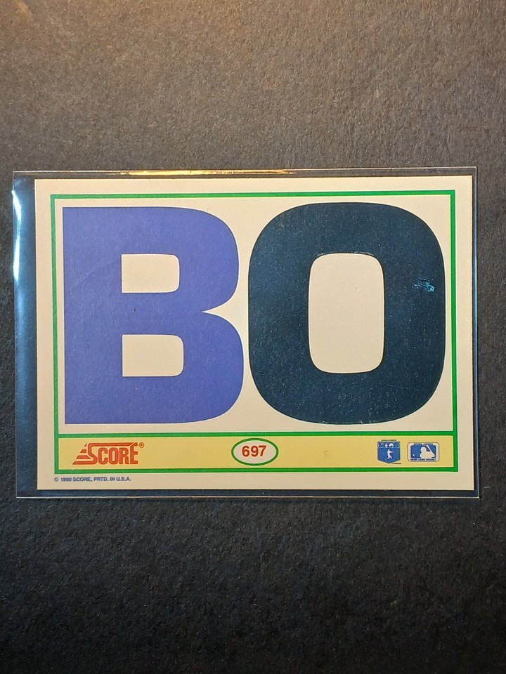 Bo Jackson 1990 Score BB/FB #697 B&W Bat On Shoulder Pads Card - Royals ...