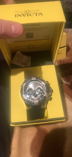 Invicta Bolt Zeus Magnum Gun Metal Accent Steel 52mm Dual Movement ...