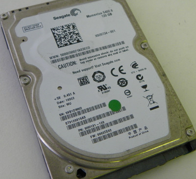 Seagate ST9120315AS P/N: 9HH131-120 FW 0002CE02 WU Laptop 120GB SATA ...