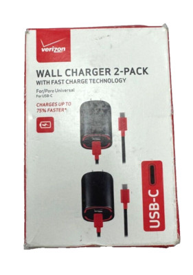 2 - PACK - OEM Verizon Fast Charger + 6FT USB-C Cable Kit - RETAIL | eBay