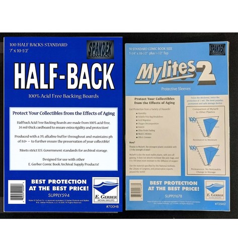 E. Gerber 50 Mylites2 & 100 Half Backs Standard Size E725M2 700HB ...