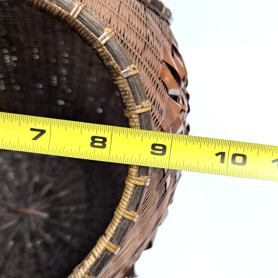 Ikebana Bamboo Woven Style Carrying Arm Basket Market Gathering VTG ...