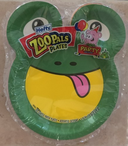 Hefty Zoo Pals Plates Animal Designs Party Edition 20 Coated Paper ...