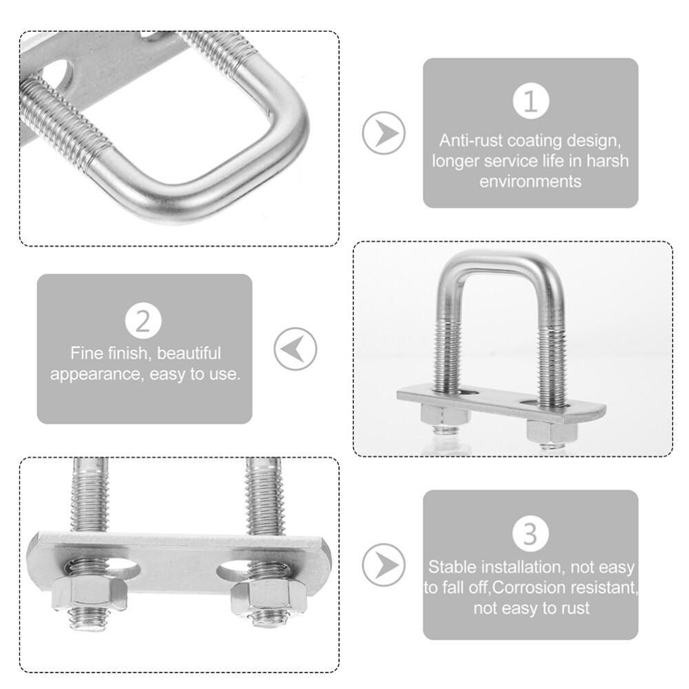 2 Pcs U Shape Bolts Hardware Round Bend Right Angle U-shaped Card | eBay
