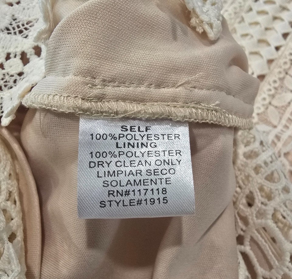 Soieblu Beige embroidered overlay tan-flesh color & lined Dress New ...