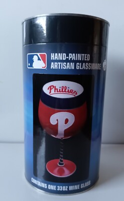 MLB PHILADELPHIA PHILLIES Hand-Painted Artisan Glassware 33oz | eBay