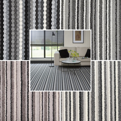 Grey Striped Carpets Grey Stripe Pattern Loop Twist Saxony Stairs ...